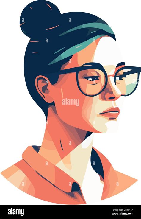 Smiling Fashion Model Wearing Glasses Stock Vector Image And Art Alamy