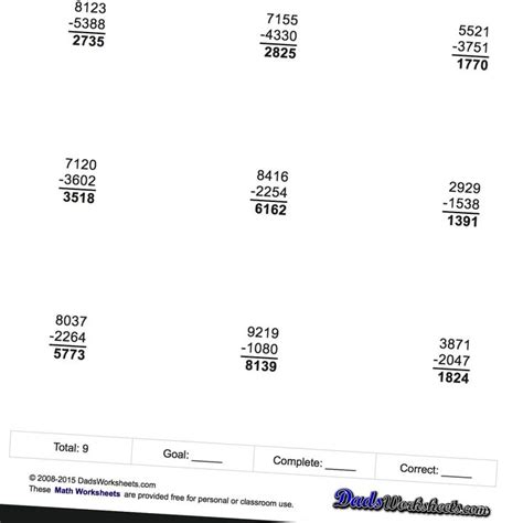 Math Worksheets Full Borrowing Subtraction Worksheets Math