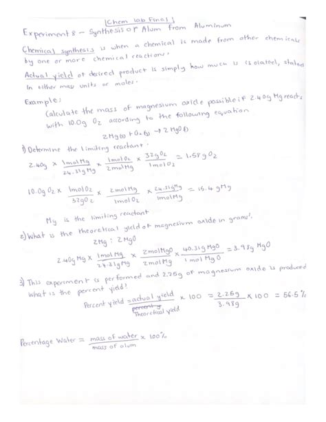 Chemistry Lab Study Guide For Lab For Final CHE L Studocu