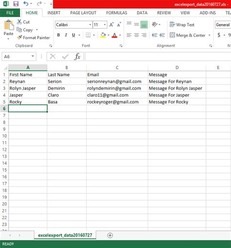 Data Export In Excel Sourcecodester
