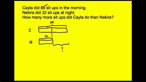 Oa Word Problems Bar Model Comparison Youtube