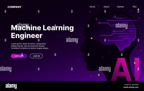 Machine Learning Engineer AI Web Landing Page Template Vector Illustration Stock Vector Image
