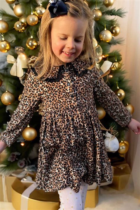 Girls Leopard Dress Matching Mum Leopard Print Dress Tilbea