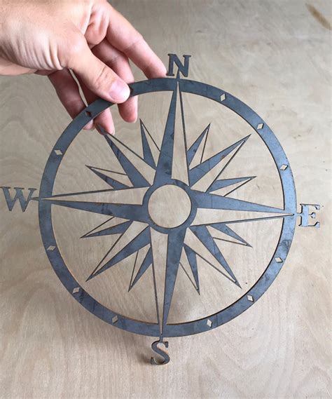 Compass Rose Metal Sign Custom Design Compass Sign Nautical Etsy