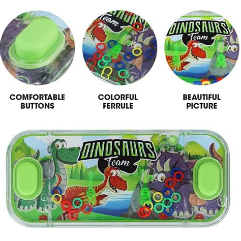 Handheld Water Games 4 Packs Dinosaur Theme Water Toss Ring Game Aqua Toy Water Ring Game For