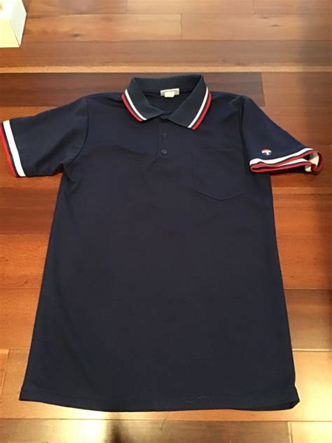 Vintage Umpire Shirt Short Sleeve L 42 44 Navy Blue Teamwork Brandの