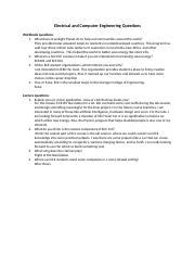 ECE Questions Docx Electrical And Computer Engineering Questions Workbook Questions 1 What