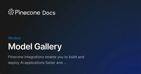 Model Gallery Pinecone Docs