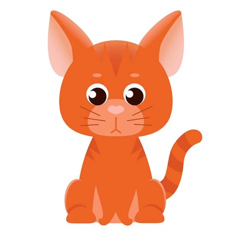 Animais De Desenho Animado De Vetor De Gato Vermelho Vetor Premium