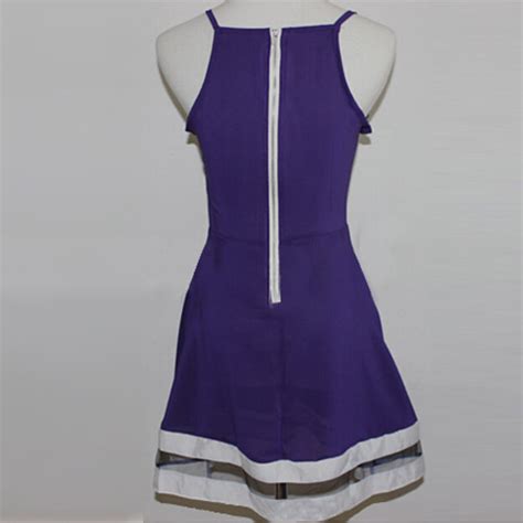 Sexy Deep V Neck Gauze Spliced Sling Dress