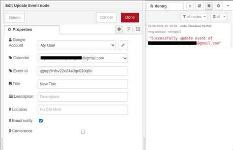 Node Red Google Calendar Node Node RED
