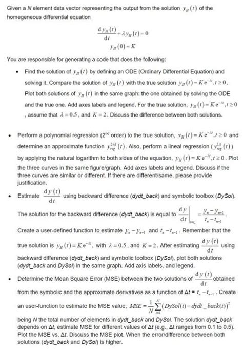 Solved In Matlab Please Please Do For All Bullet Points If Chegg Com
