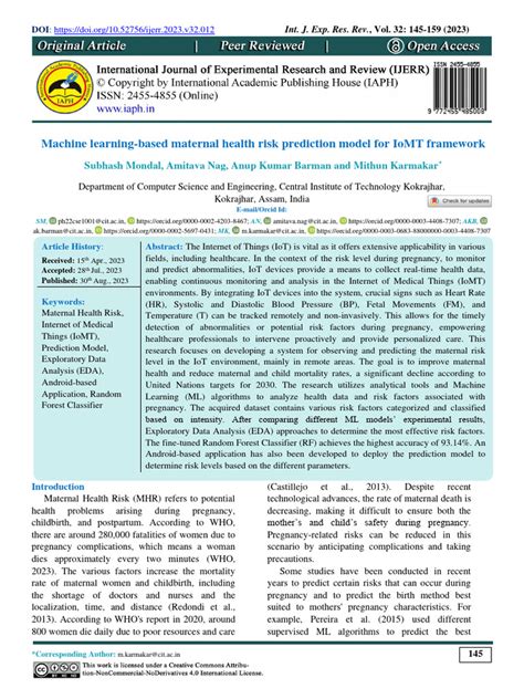 Machine Learning Based Maternal Health Risk Predic Pdf Machine
