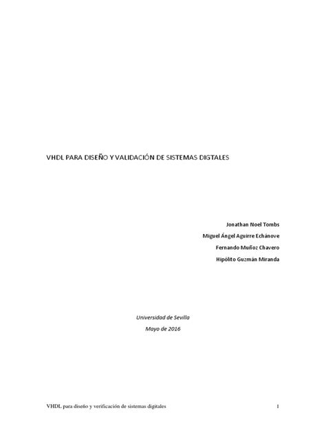 Apuntes Vhdl Pdf Vhdl Lenguaje De Descripción De Hardware