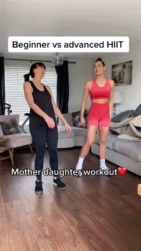 Hiit Workout With Beginner And Advanced Versions Mother And Daughter