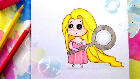 Как Рисовать Рапунцель в стиле Чиби ♥ How To Draw Rapunzel From Tangled