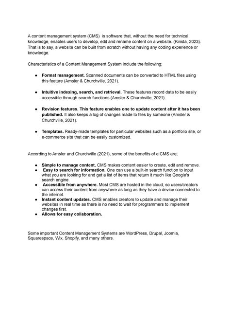 Cs 2205 Discussion Forum Unit 5 A Content Management System Cms Is Software That Without
