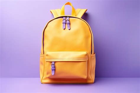 Premium Photo Colorful School Supplies In A Backpack On A Purple Backdrop