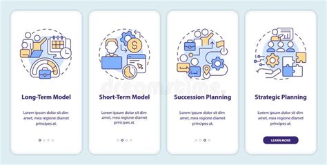 It Staffing Models Onboarding Mobile App Screen Stock Vector