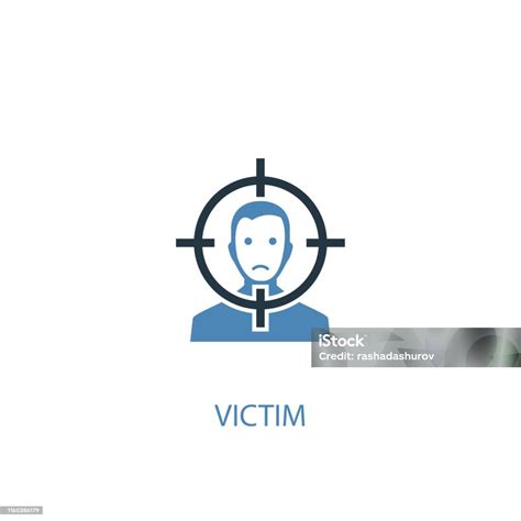 피해자 개념 2 컬러 아이콘 간단한 파란색 요소 그림입니다 피해자 개념 기호 디자인 웹 및 모바일 Ui Ux에 사용할 수 있습니다 검은색에 대한 스톡 벡터 아트 및 기타