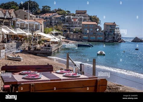 Budva Montenegro April 28 2022 Scenic Small Bay At Przno Plaza