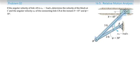 solved problem 02 16 5 relative motion analysis if the