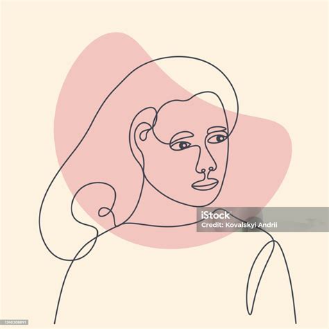 최소한의 여성 얼굴추상 포스터 한 줄 그리기 스타일입니다 초상화 미니멀 한 스타일 뷰티 컨셉 티셔츠 프린트 엽서 포스터 벡터 그림입니다 개념에 대한 스톡 벡터 아트 및 기타