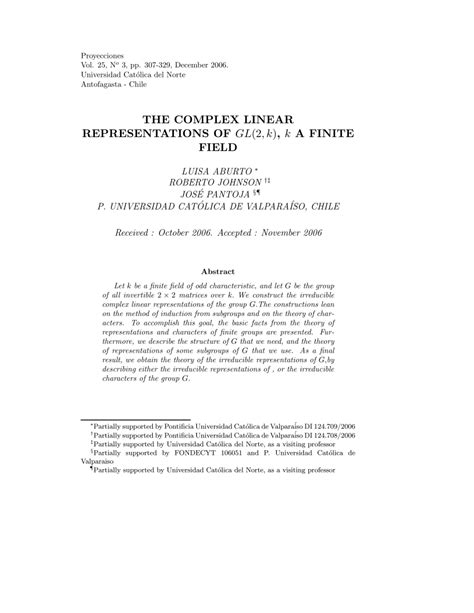 PDF The Complex Linear Representations Of GL K K A Finite Field