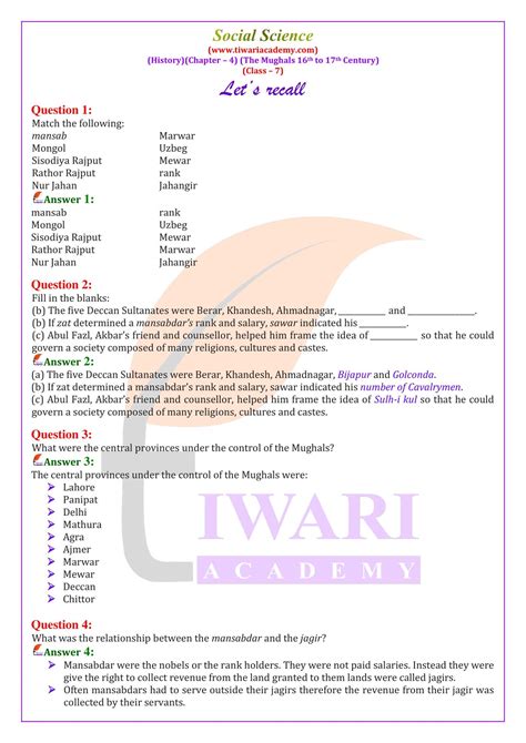 Ncert Solutions For Class 7 Social Science History Chapter