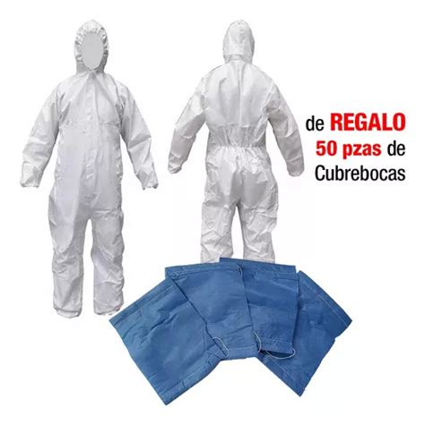 Pzas Overol Desechable Tipo Tyvek Polipropileno Capucha