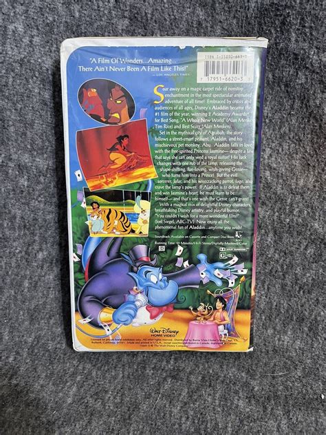Aladdin Vhs 1992 Disney Black Diamond Classic Rare 717951662033 Ebay