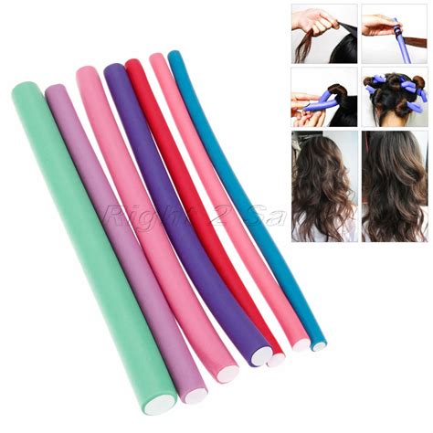 10pcsset Hair Curlers Soft Foam Sponge Portable Convenient Curler 24cm Salon Barber Diy