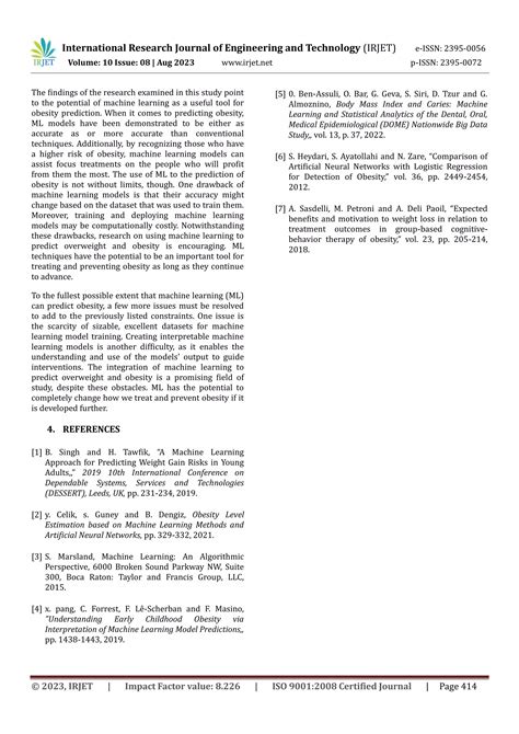 Predictive Modelling For Overweight And Obesity Harnessing Machine Learning Methods Pdf
