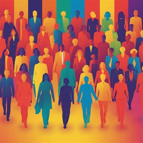 Premium Ai Image People With Different Genders 2d Illustration