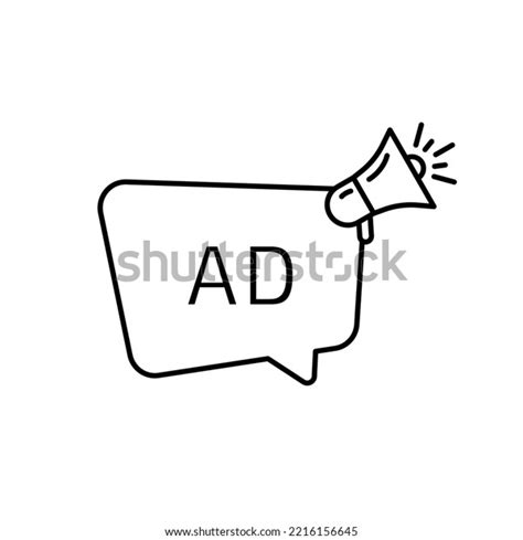 Advertising Vector Icon Black Outline Eps Stock Vector Royalty Free 2216156645 Shutterstock