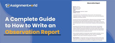 How To Write An Observation Report A Complete Guide