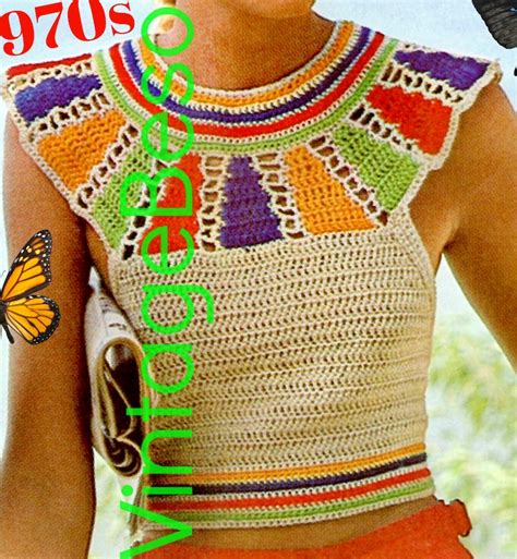 Sexy Egyptian Collar Halter Top Crochet Pattern Retro Halter Etsy