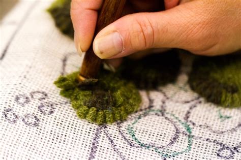 Premium Photo Hands Work A Hook In Hug Hooking Craft