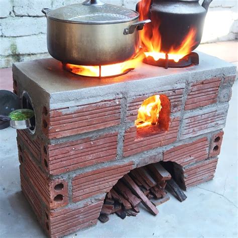 Build A Wood Stove With 2 Great Features Using Cement And Bricks