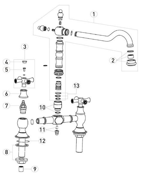 Bristan Colonial Bridge Sink Mixer Tap Spares Bristan Kitchen Taps