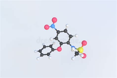 Molecule Of Nimesulide Isolated Molecular Model 3d Rendering Stock Illustration Illustration