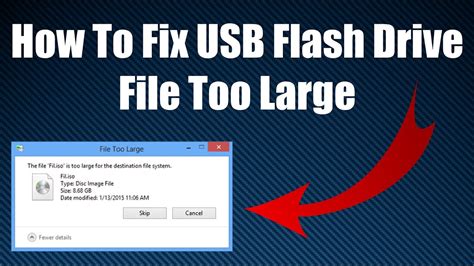 how to fix file is too large for destination file system youtube