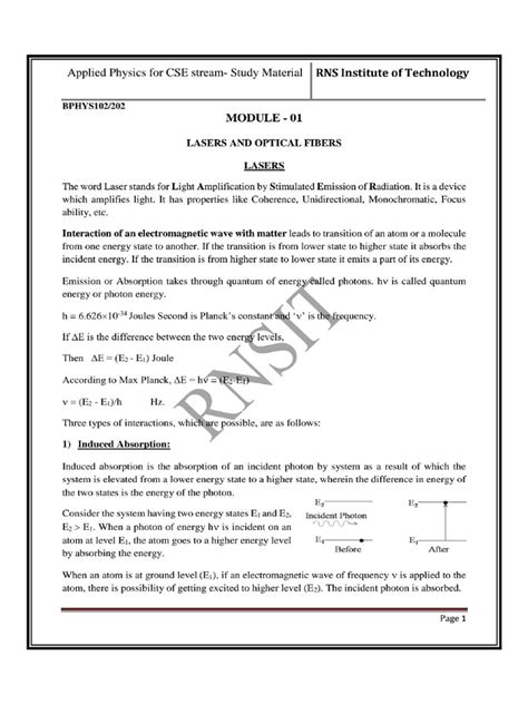 Applied Physics For Cse Module 1 To 4 1354 Bphys102 18 11 2024 Pdf