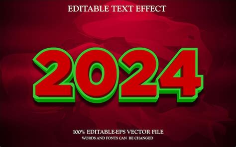 Premium Vector 2024 Text Effect 3d Style Editable Text Effect