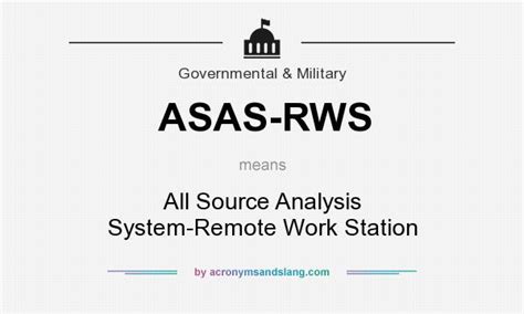 Asas Rws All Source Analysis System Remote Work Station In Government And Military By
