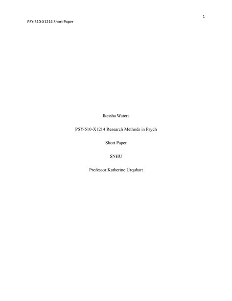 1 2 Short Paper The Scientific Skeptic Psy 510 PSY 510 X1214 Short