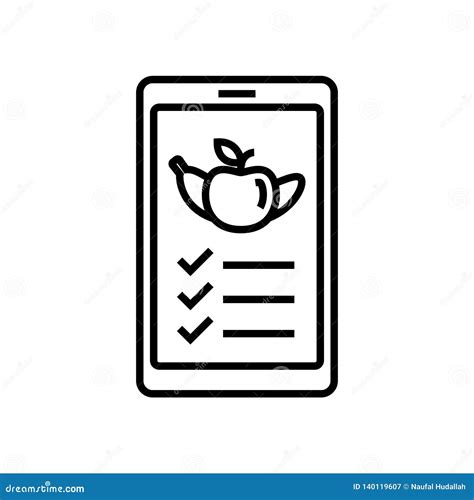 Food Nutrition List Mobile App Icon Smartphone With Fruit Symbol For Diet Plan Application