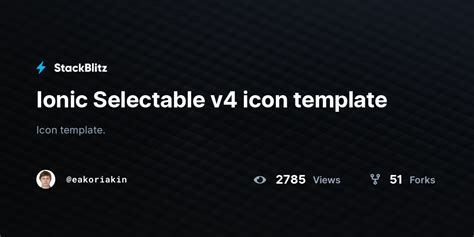 Ionic Selectable V4 Icon Template StackBlitz