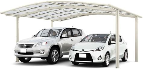 【受注生産品】lixil リクシル ネスカr 2台用 基本 42 54型 H28柱 ポリカーボネート屋根材使用 ナチュラルシルバー（lixil