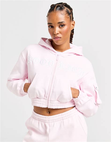 Pink Hoodrich Dusk Crop Full Zip Hoodie Jd Sports Global